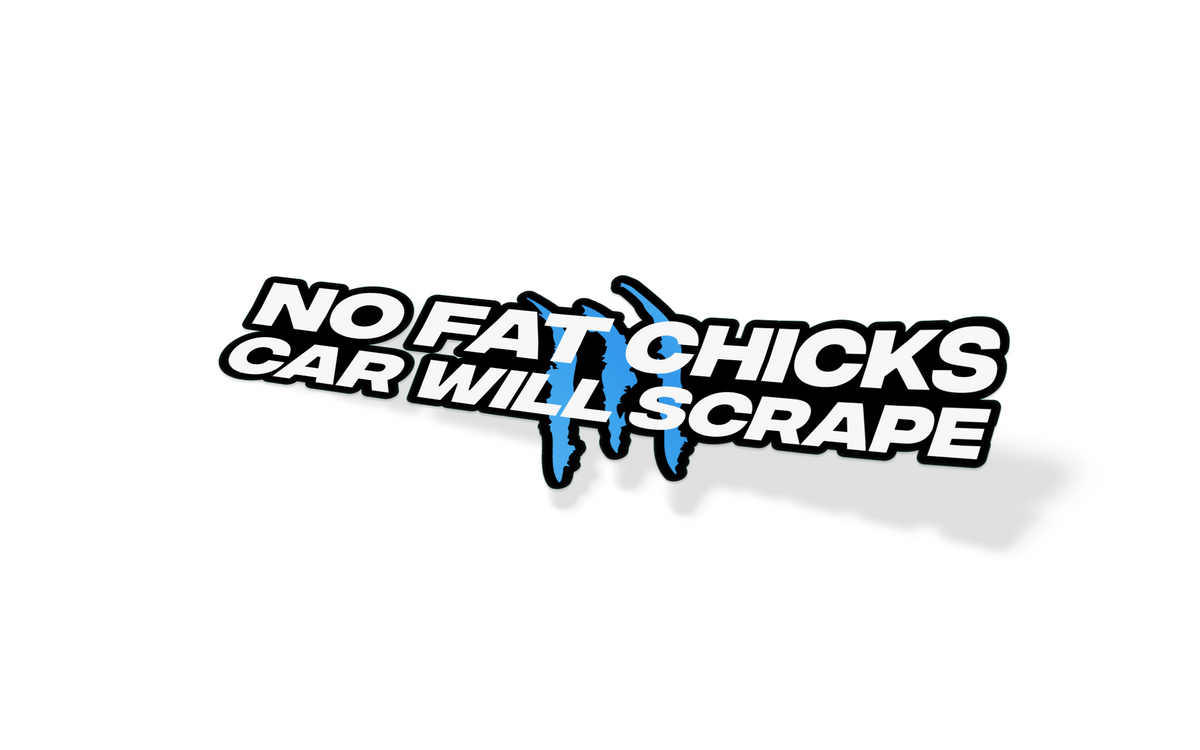 No Fat Chicks, Car Will Scrape Decal – DiamondDecals